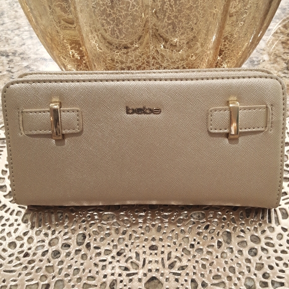 bebe | Bags | Bebe Gold Wallet | Poshmark